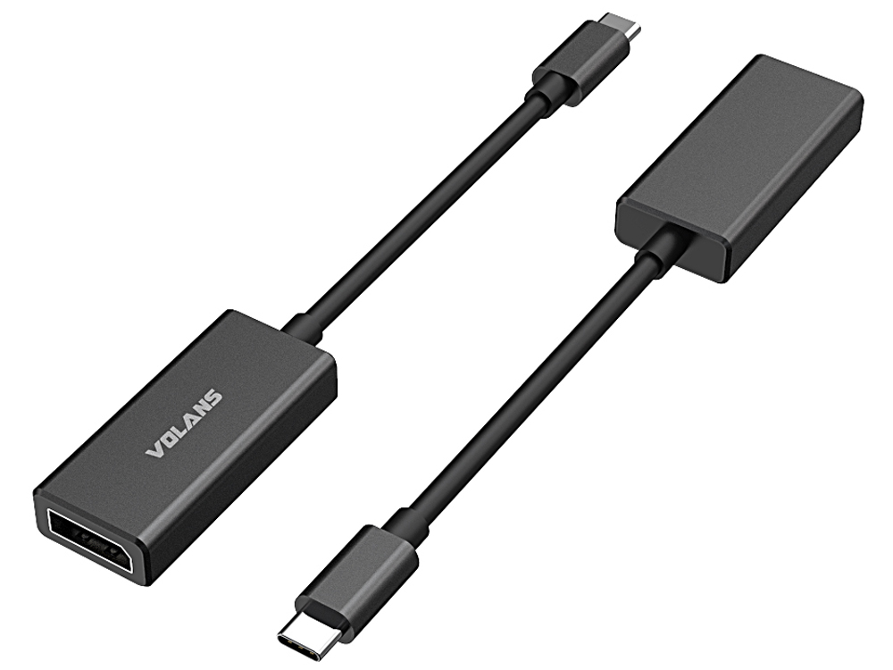 Volans Aluminium USB-C to DisplayPort Adapter 4K 60Hz - Monitor Cables ...