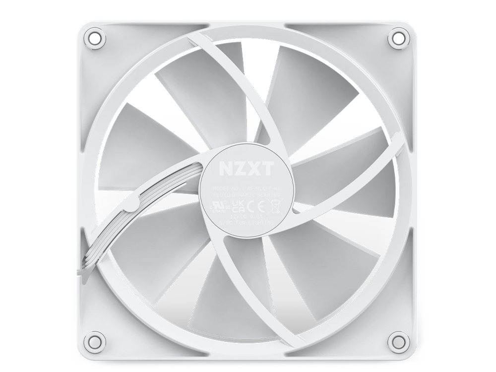 NZXT F140RGB 140mm RGB Fans - White | Case Fans & LED Lighting
