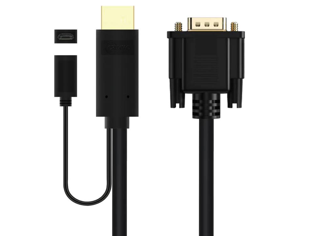Cruxtec 2m HDMI to VGA Active Cable with Micro USB Female Power - HTV ...