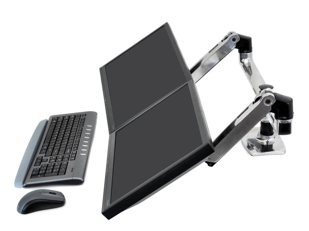 Ergotron LX Dual Side-by-Side Arm [up to 27"] - Polished Aluminum ...