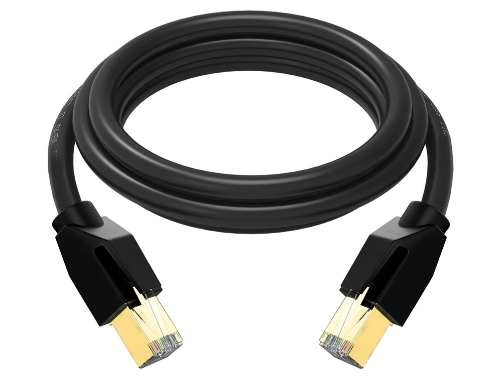 Cruxtec 10m CAT8 40GbE SF/FTP Triple Shielding Ethernet Cable - Black ...