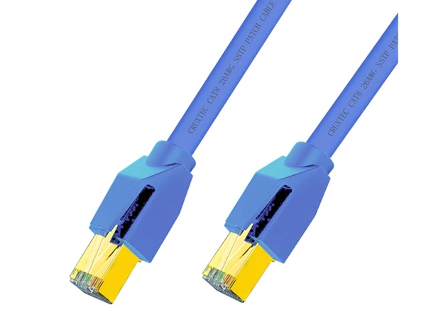 Cruxtec 30cm CAT8 40GbE SF/FTP Triple Shielding Ethernet Cable - Blue ...