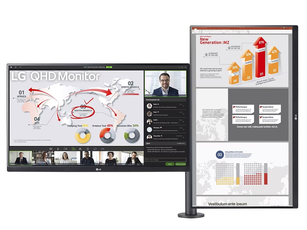 LG 27QP88D-BS Dual 27" QHD IPS HDR10 Daisy Chain Monitor - Buy Now