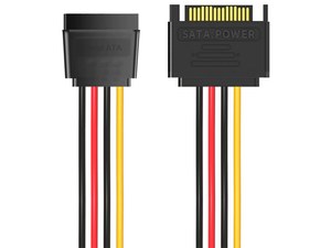 Cruxtec 20cm SATA Power Extender Cable 15pin Male to Female | SATA Cables