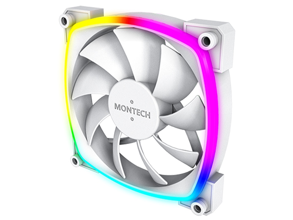 Montech AX120 120mm ARGB PWM Fan - White | Case Fans & LED Lighting