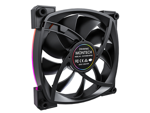 Montech RX140 PWM 140mm Reverse ARGB Fan - Black | Case Fans & LED Lighting