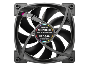 Montech RX120 PWM 120mm Reverse ARGB Fan - Black | Case Fans & LED Lighting