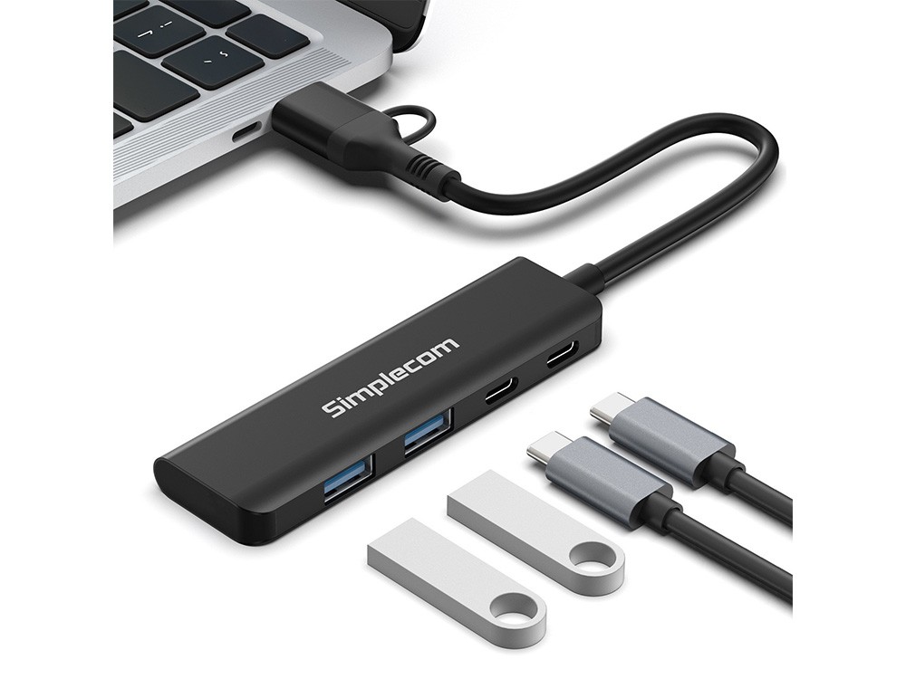 Simplecom CH385 SuperSpeed USB-A and USB-C 4-Port Combo Hub | USB ...