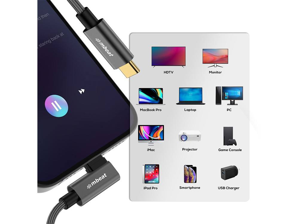 MBeat ToughLink L-shape USB 3.2 Gen2 USB-C Cable [MB-XCB-LSC2C180]