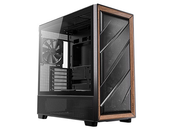 Antec Flux Premium Walnut Trim Mid-Tower Case - Black [CAA-FLUX-BK]