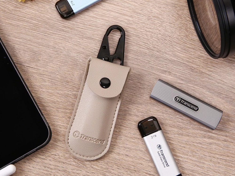 Transcend Leather Pouch for ESD310 Portable SSD - Light Khaki [88-0040]
