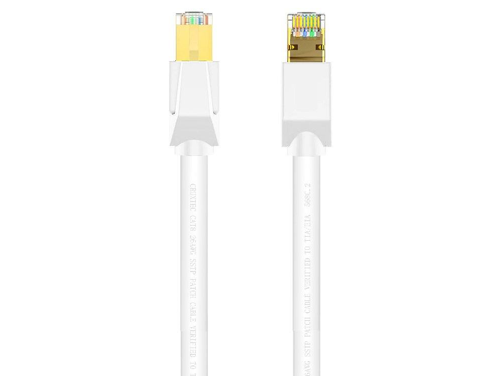 Cruxtec 2m Cat 8 40GbE SF/FTP Triple Shielding PoE Ethernet Cable ...