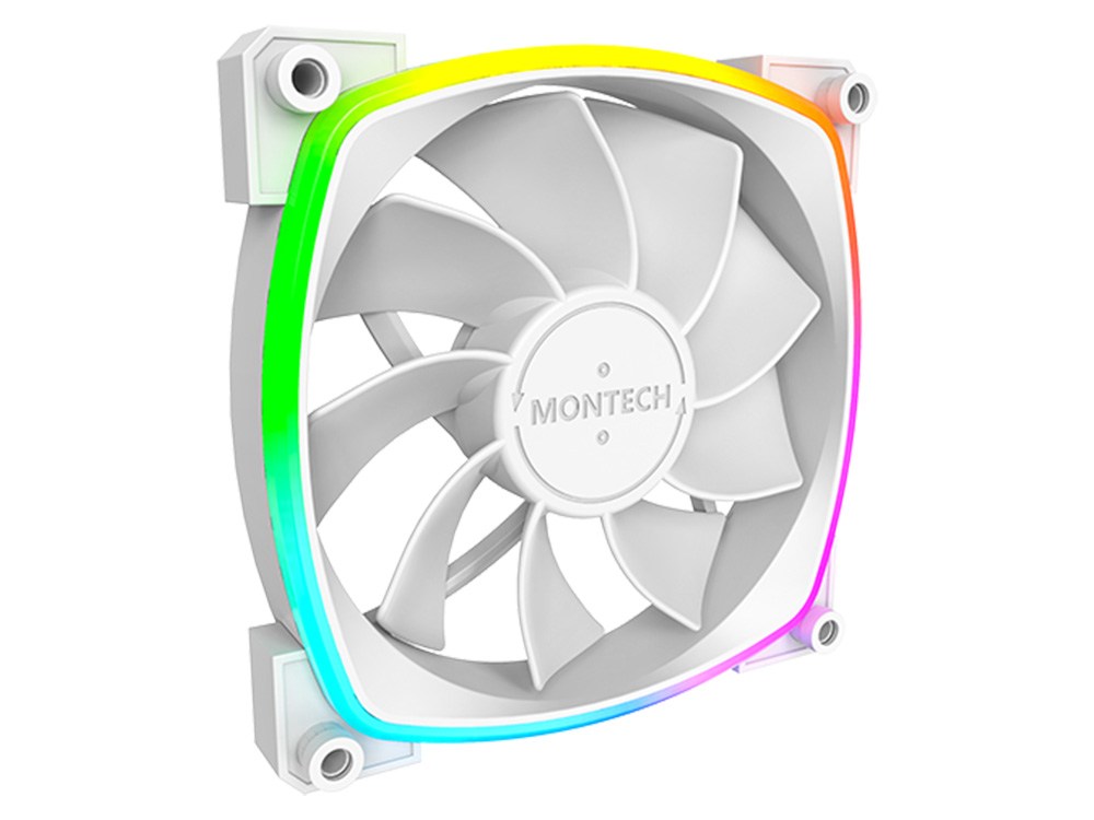 Montech RX120 PWM 120mm ARGB Reverse Fan - White (3-Pack) [RX120 3 in 1 W]