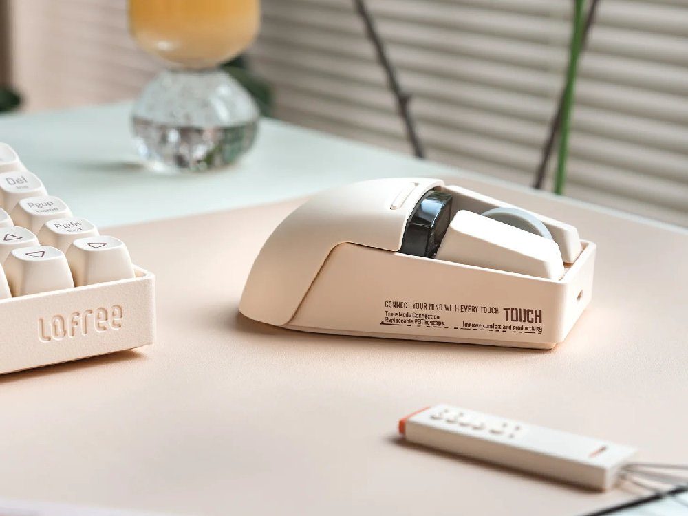 Lofree Touch PBT Tri-mode Wireless Mouse - Tofu [MSLFOE909TF]