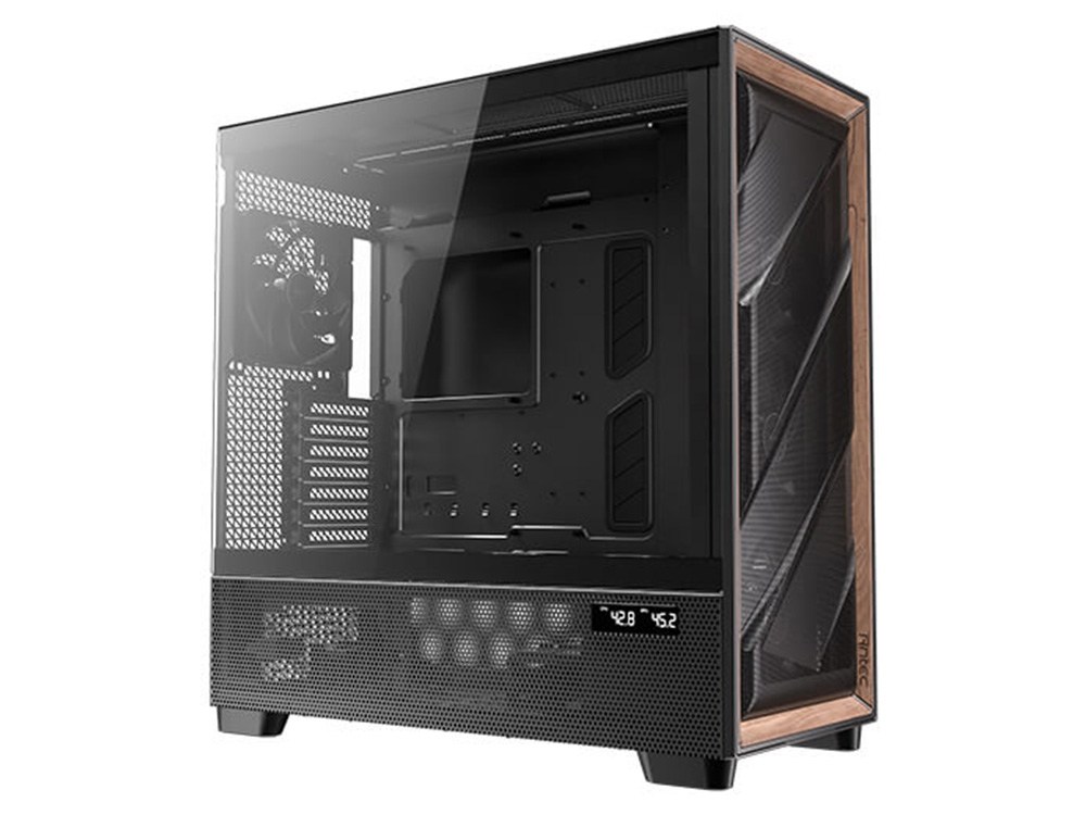 Antec Flux Pro Metal Mesh/Walnut Front E-ATX Full-Tower Case - Black ...