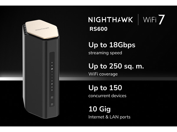 Netgear Nighthawk BE18000 RS600 Tri-Band WiFi 7 18Gbps Router [RS600 ...