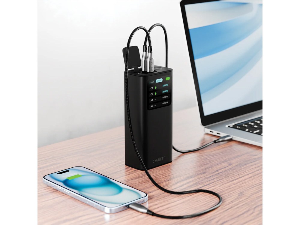 Cygnett Titan 30K mAh / 65W USB-C LCD Display Power Bank - Black ...