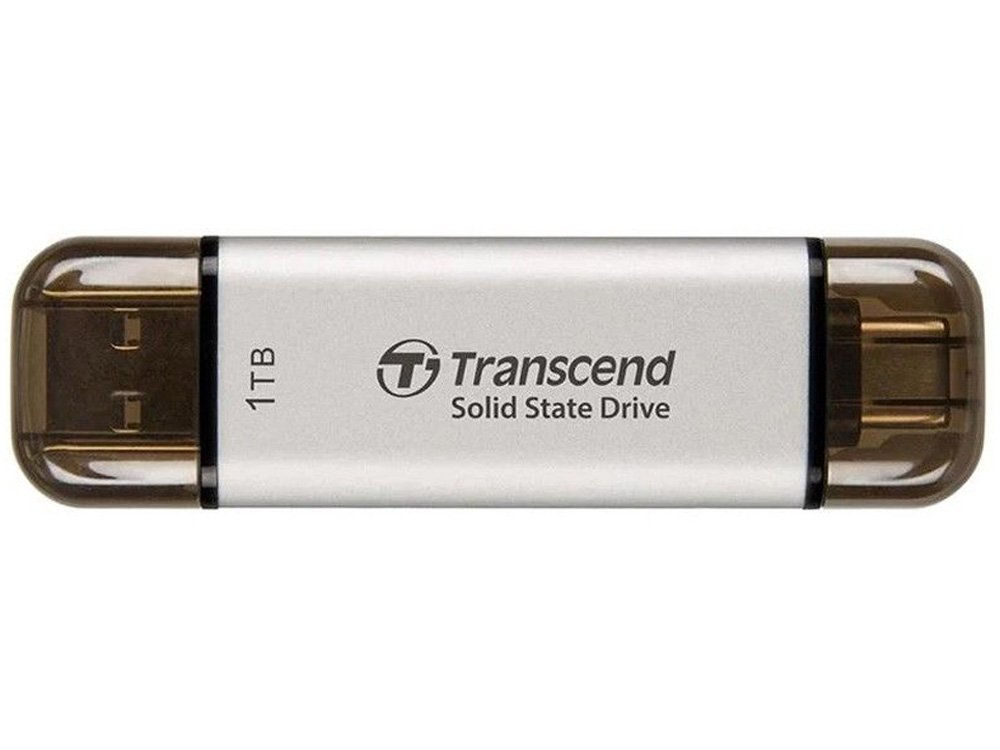 Transcend ESD310 1TB USB-C/USB-A 2-in-1 Portable SSD - Silver [TS1TESD310S]