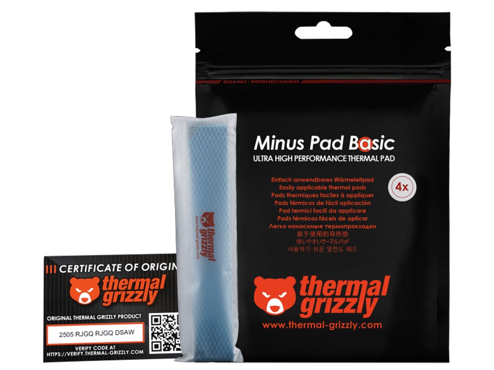 Thermal Grizzly Minus Pad Basic Thermal Pads (120 x 20 x 1 mm) 4 pcs ...