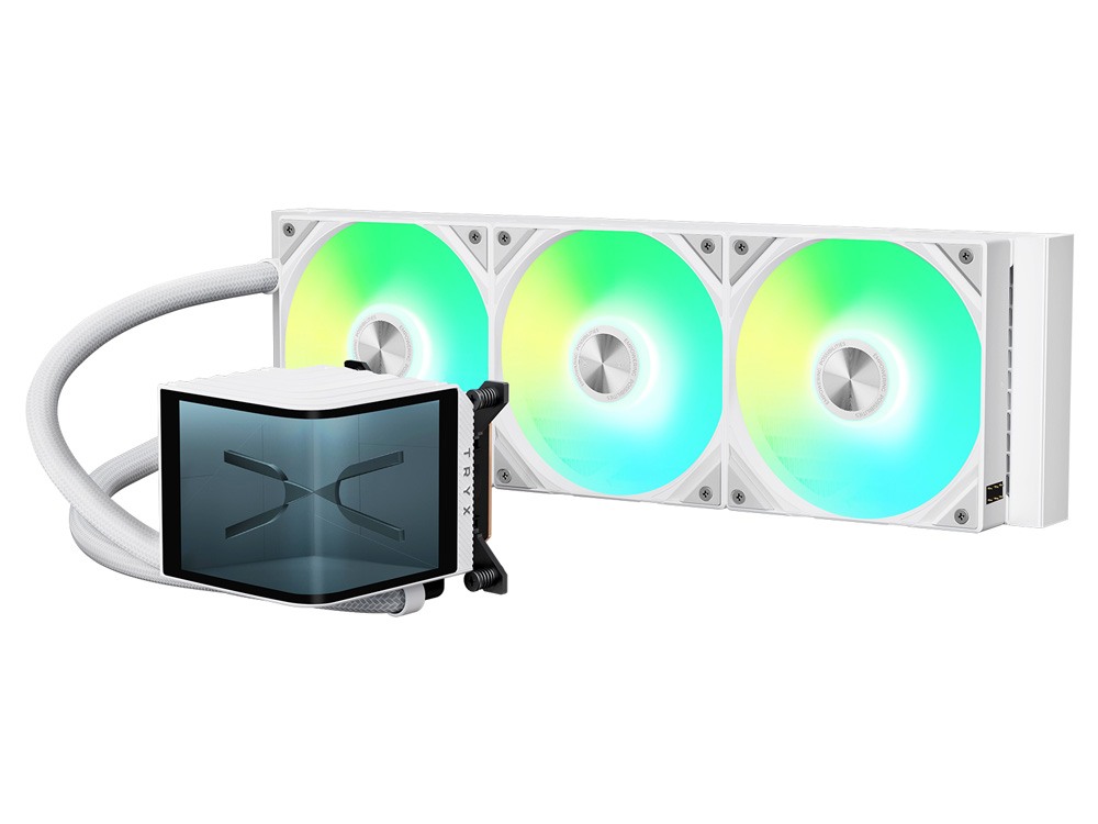 TRYX Panorama ARGB 360mm All-in-One Liquid CPU Cooler - White [L-P360A ...