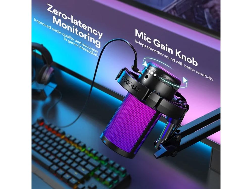 MAONO DGM20S Gamerwave Condenser USB Gaming RGB Microphone - Black ...