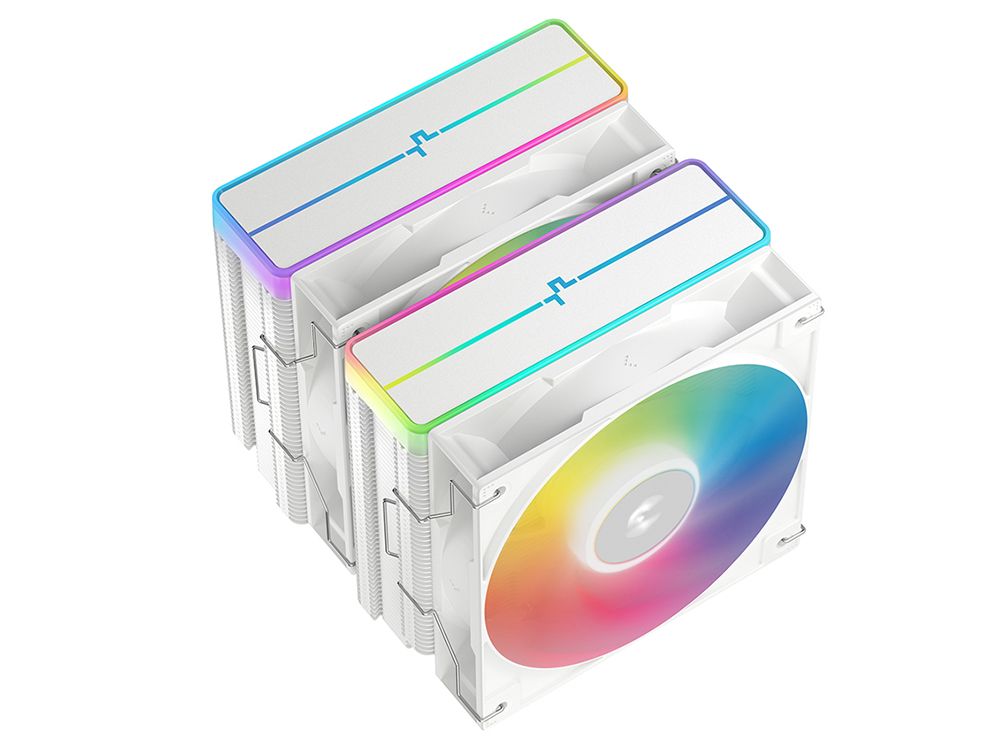 Deepcool AG620 V2 120mm with ARGB Top Cover CPU Cooler - White [R-AG620 ...