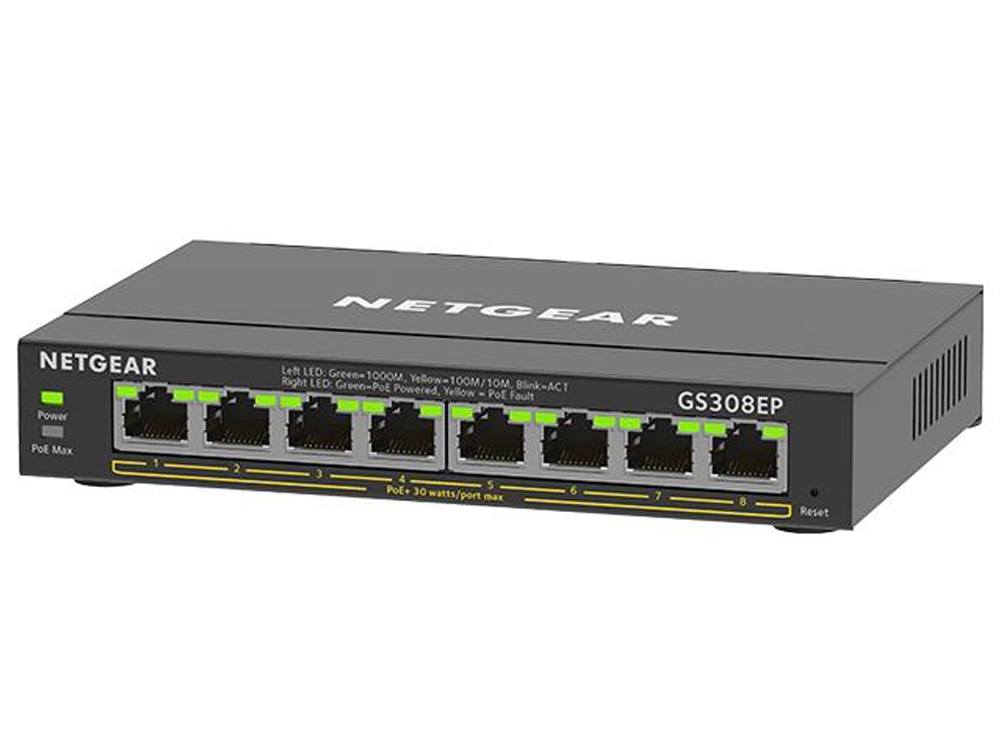 Netgear GS308EP 8-Port 62W Gigabit Ethernet PoE+ Easy Smart Essentials ...