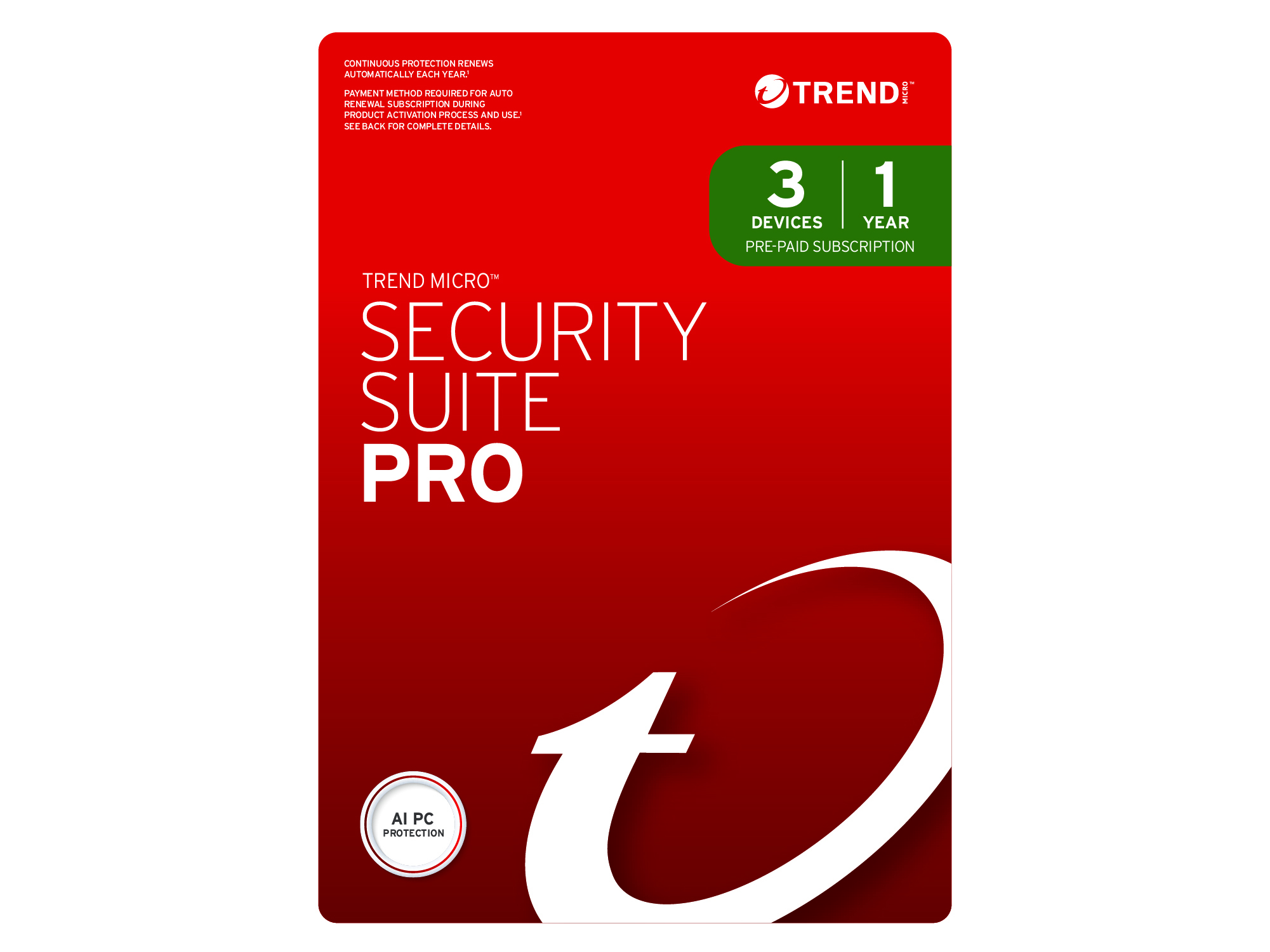 Trend Micro Security Suite Pro (3 Devices) 1 Year Add-on AR ...