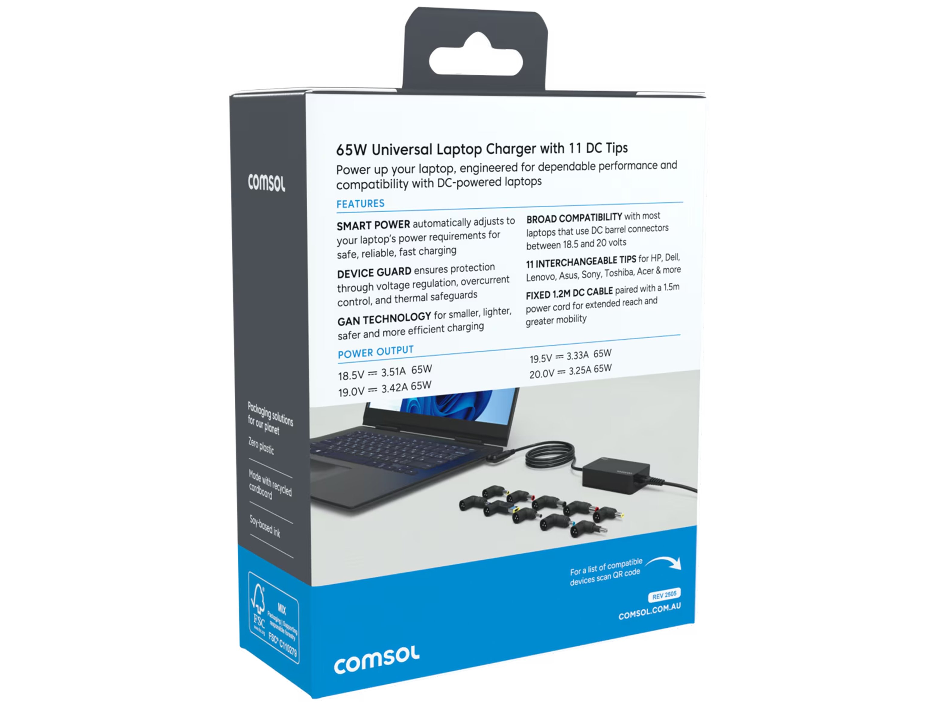Comsol 65W Universal Laptop Charger - 11 Tips [DC65CAB]